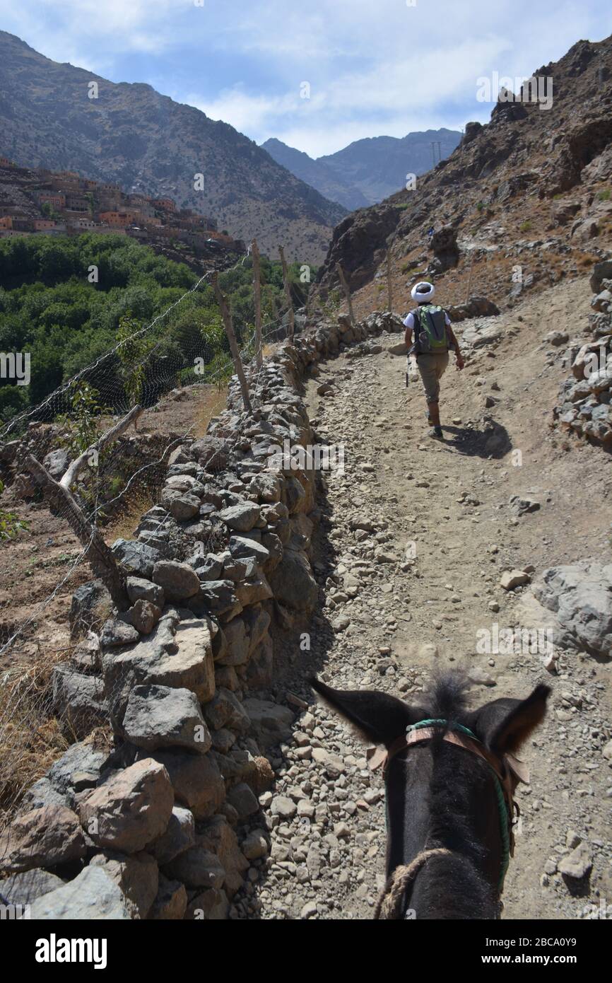 Returning to Imlil from Aroumd (Armed) in the Ait Mizane Valley in the ...