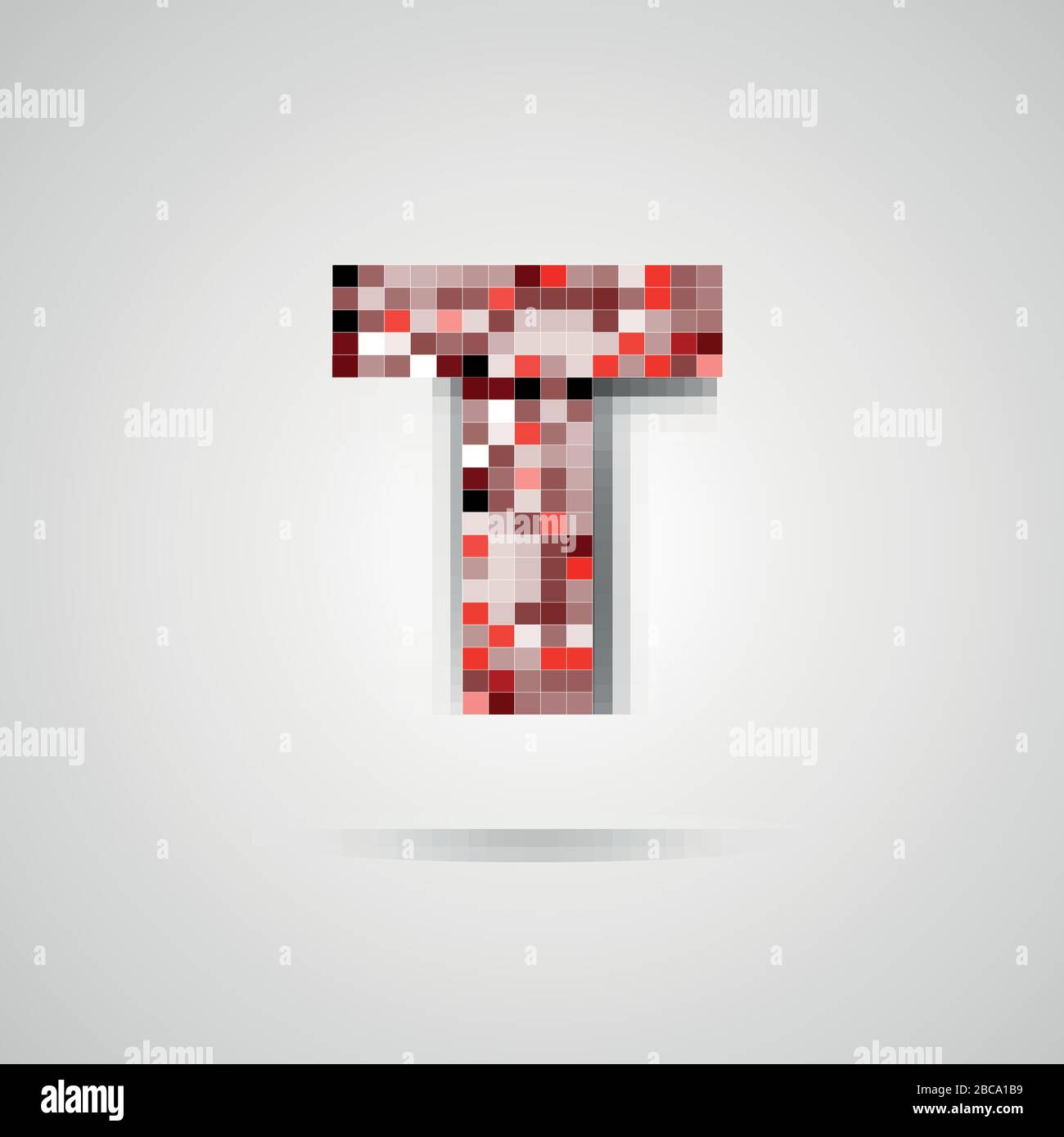 Vector letter T made from bright squares white background Stock Vector ...