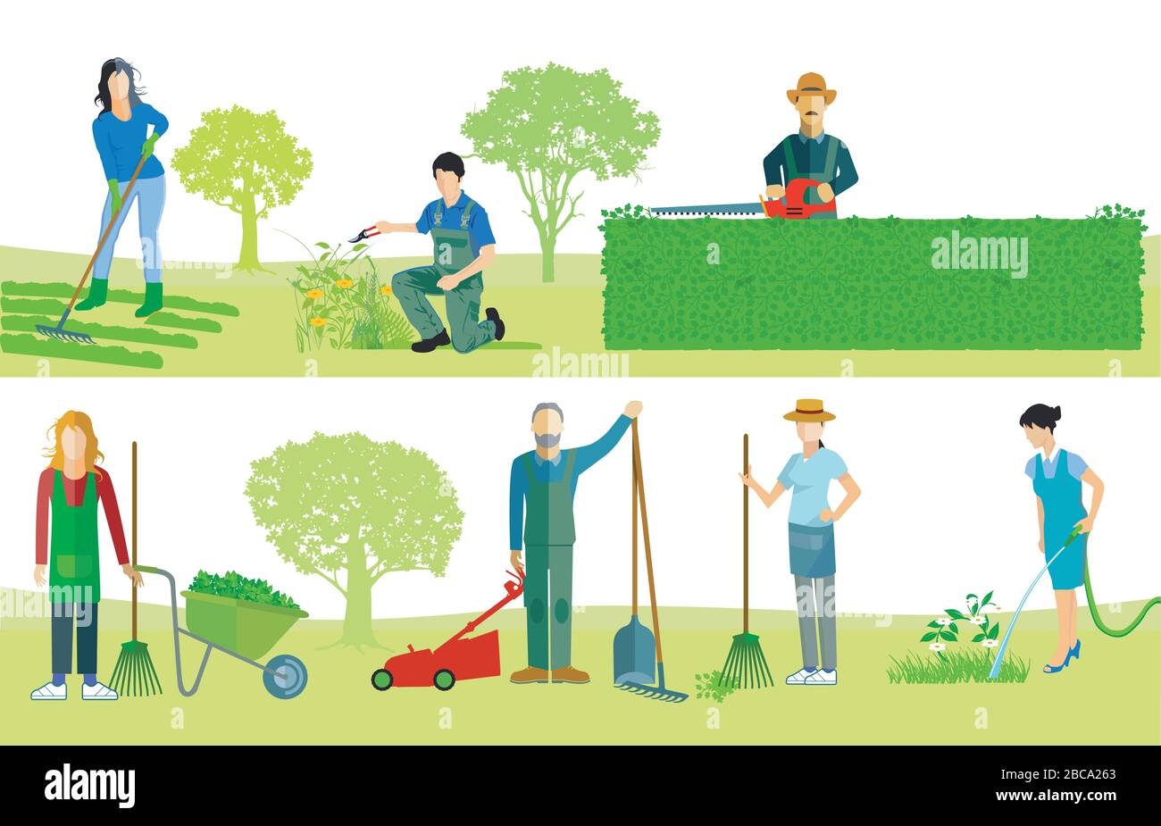 People work in garden Stock Vector Images - Alamy