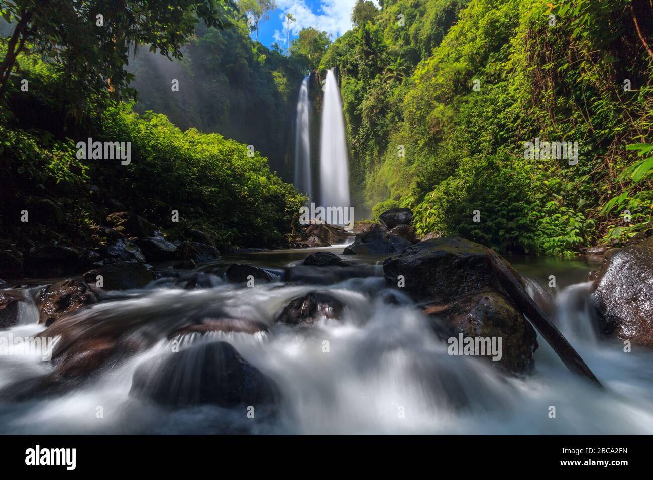 hidden waterfalls on the island of lombok tiu teja, clean, beautiful ...