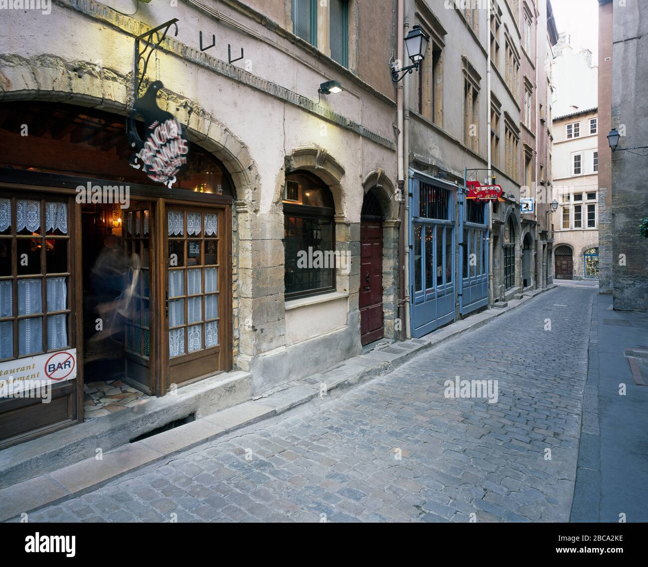 Street scene in old town Lyon, France Stock Photo - Alamy