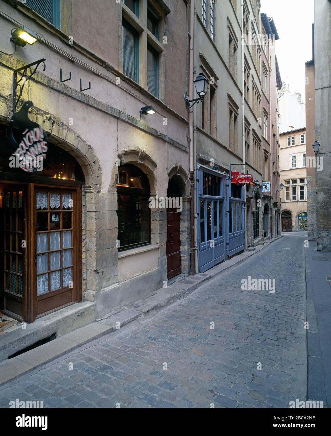 Street scene in old town Lyon, France Stock Photo - Alamy