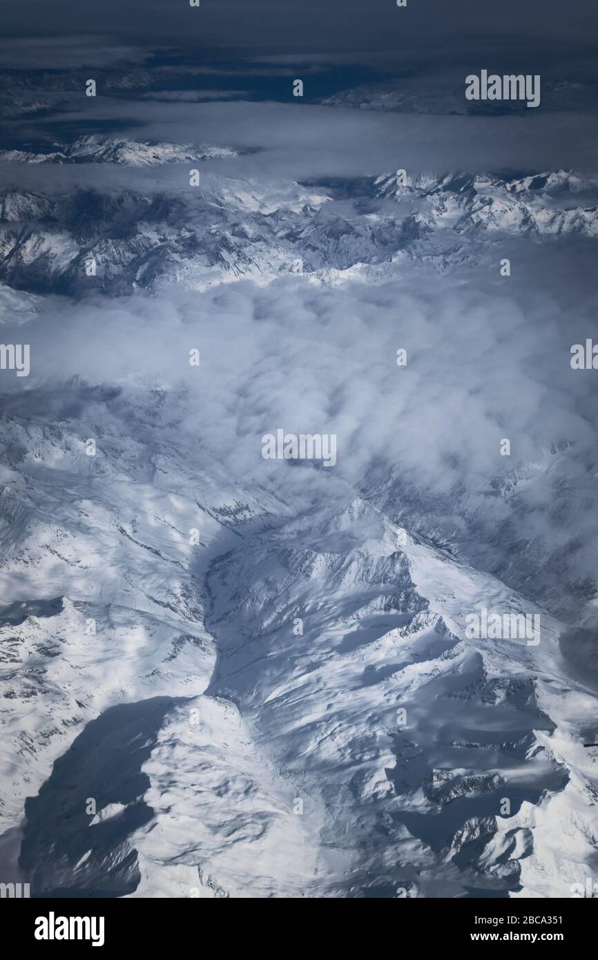 Aerial view snowy italian alps hi-res stock photography and images - Alamy