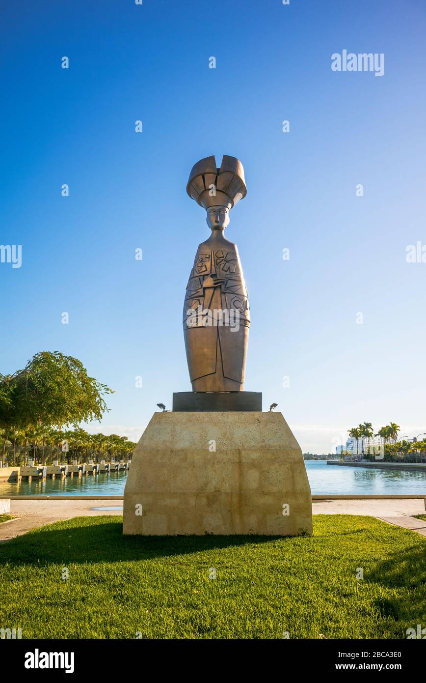 Decorative Statue. Biscayne Boulevard. Miami. Florida. USA Stock Photo ...