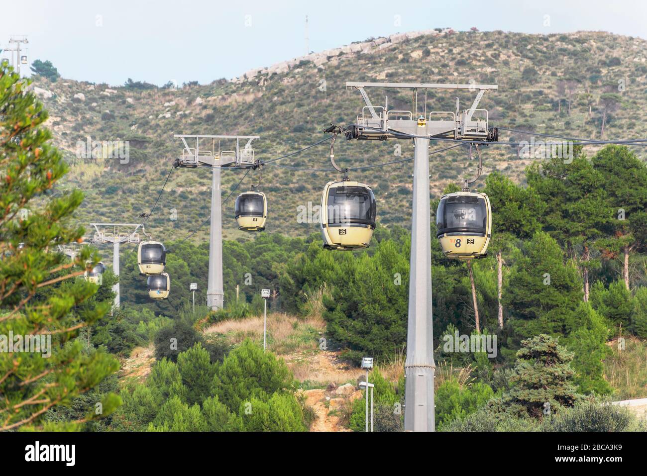 Trapani-Erice cablecars, Erice, Sicily, Italy Stock Photo - Alamy