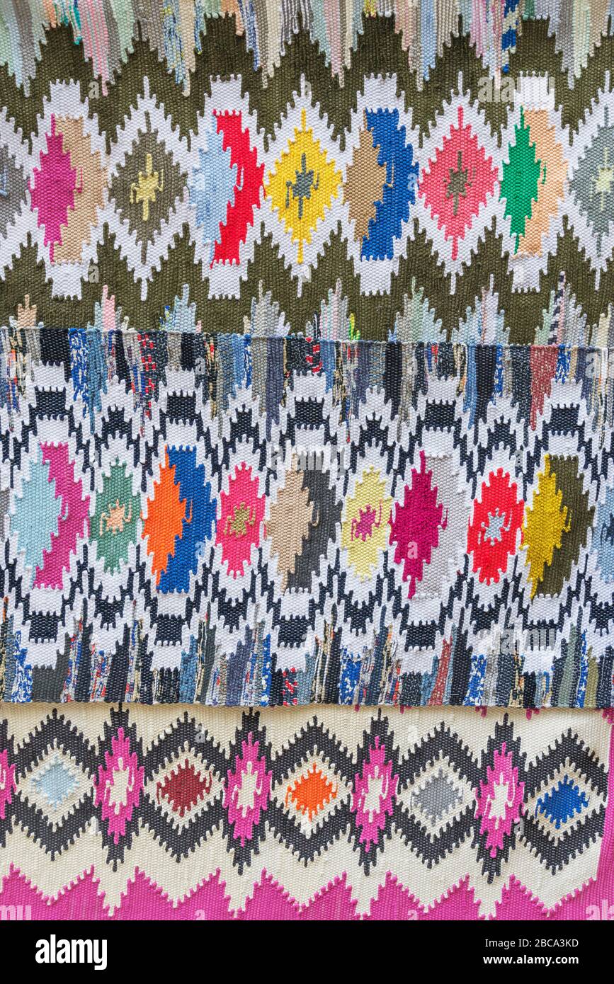 Traditional hand made carpets, Erice, Sicily, Italy Stock Photo - Alamy