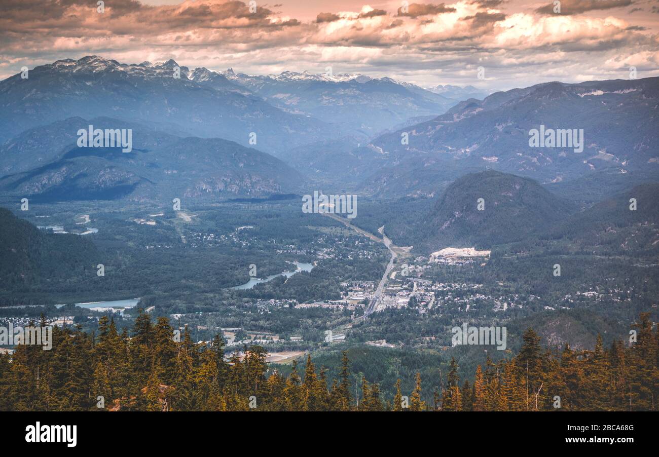 Beautiful canadian nature full of mountains, forests and lakes around ...