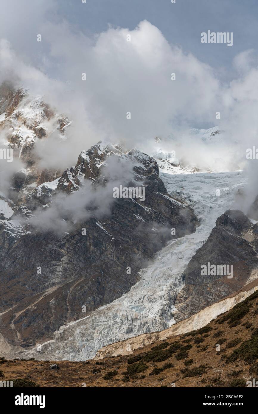 View of the Manaslu east face and the Manaslu glacier Stock Photo - Alamy