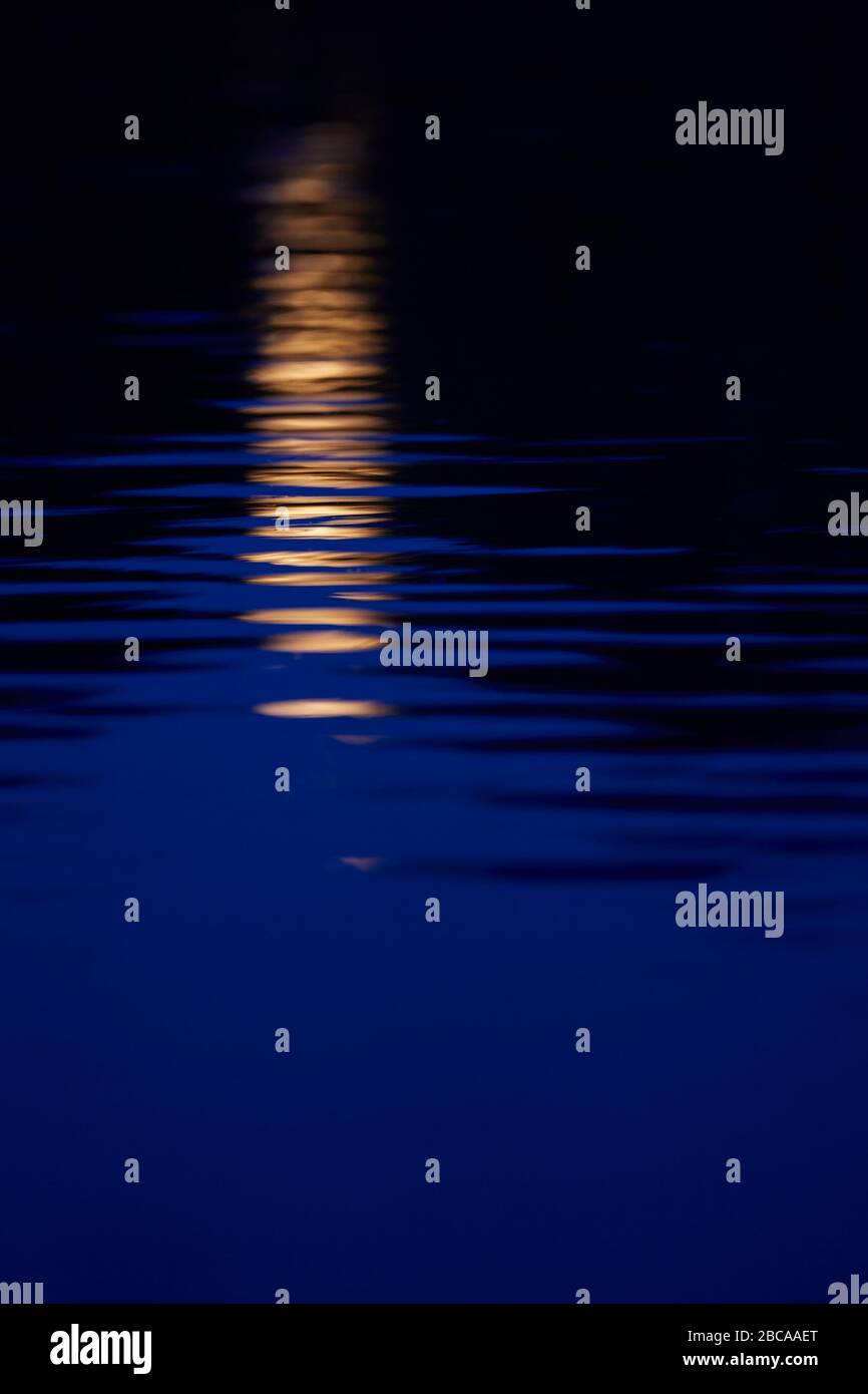 Reflection, moon, water Stock Photo - Alamy
