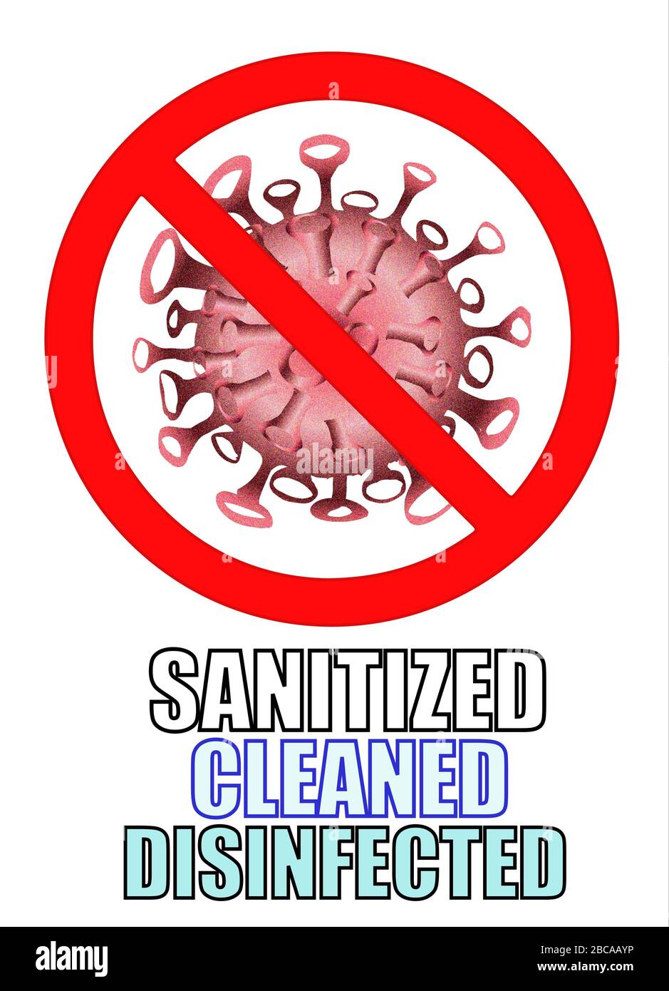 Coronavirus and warning label to confirm that the area has been ...