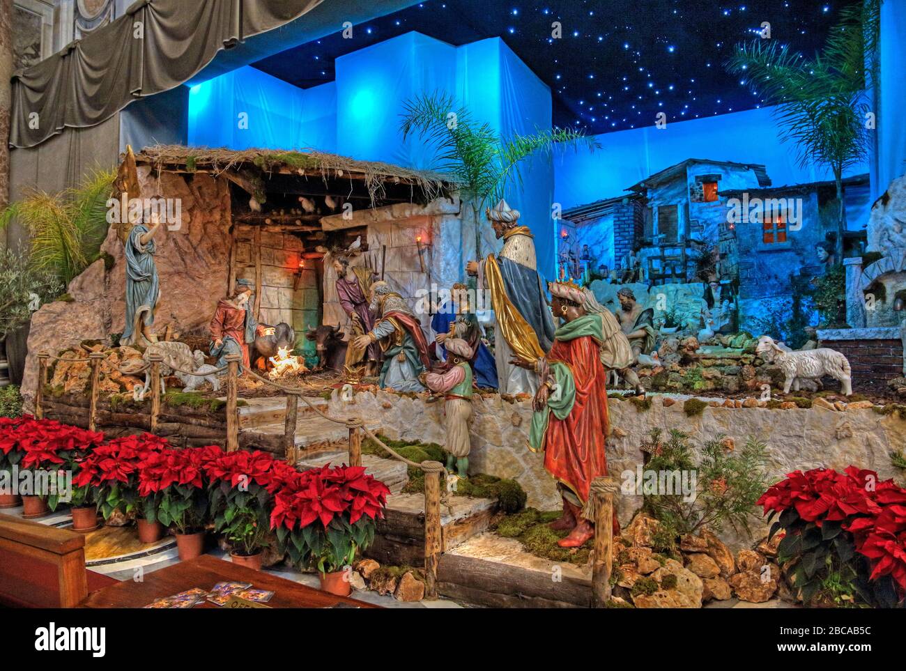 Christmas crib in St. Peter's Basilica, Rome, Lazio, central Italy ...