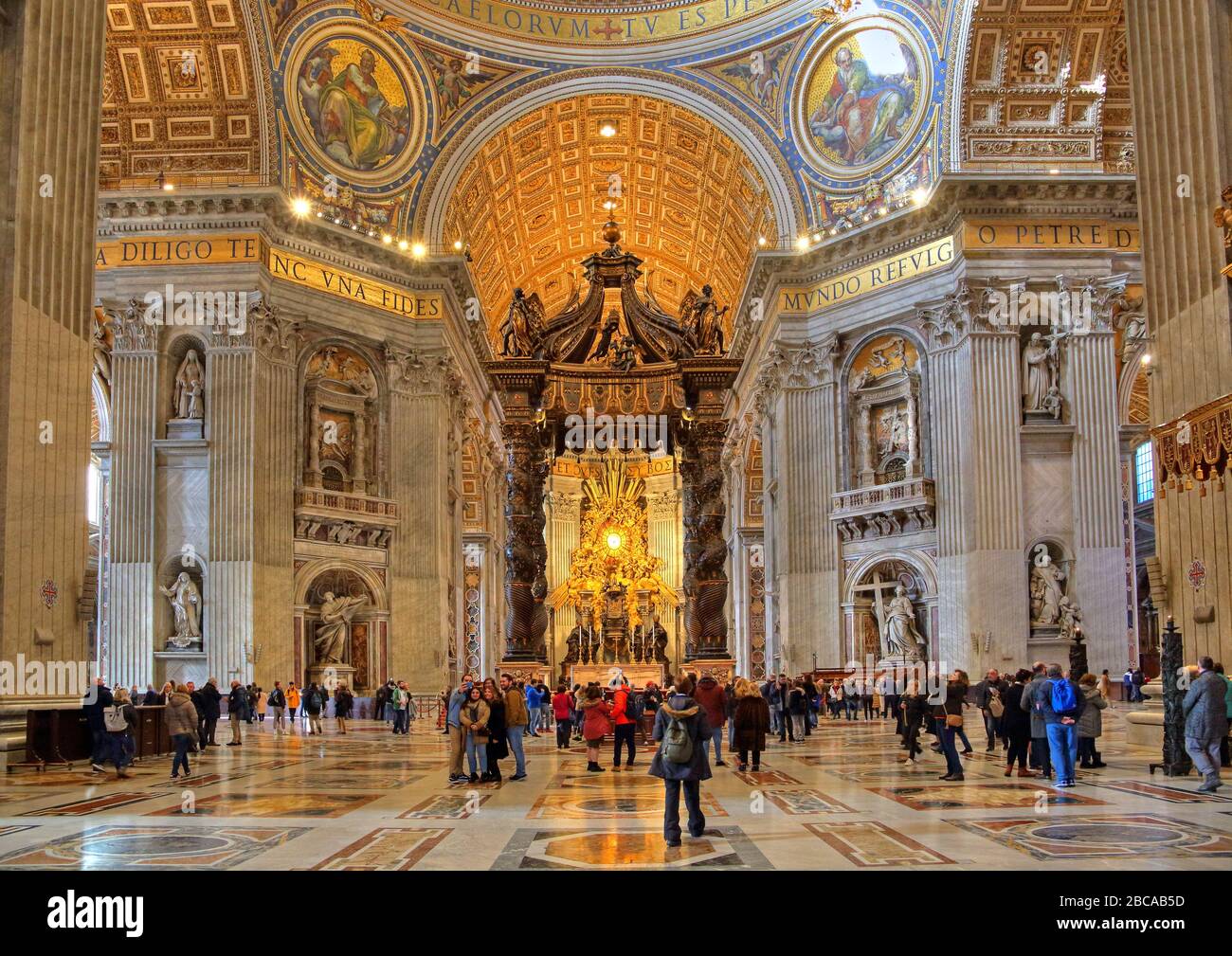 Fourth altar in St. Peter's Basilica, Rome, Lazio, central Italy, Italy ...