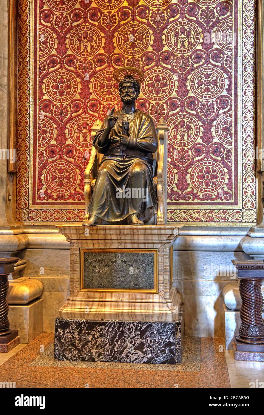 Statue of Saint Peter in St. Peter's Basilica, Rome, Lazio, central ...