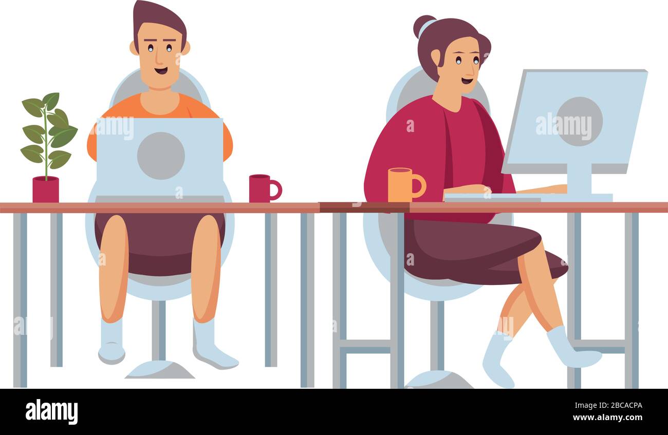 Couple sitting on couch using Stock Vector Images - Alamy