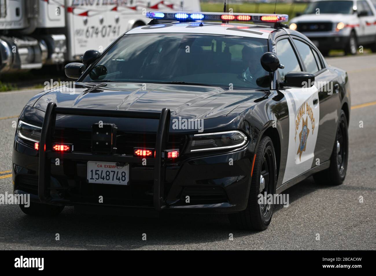 Perris, United States. 03rd Apr, 2020. A Highway Patrol Dodge Charger ...