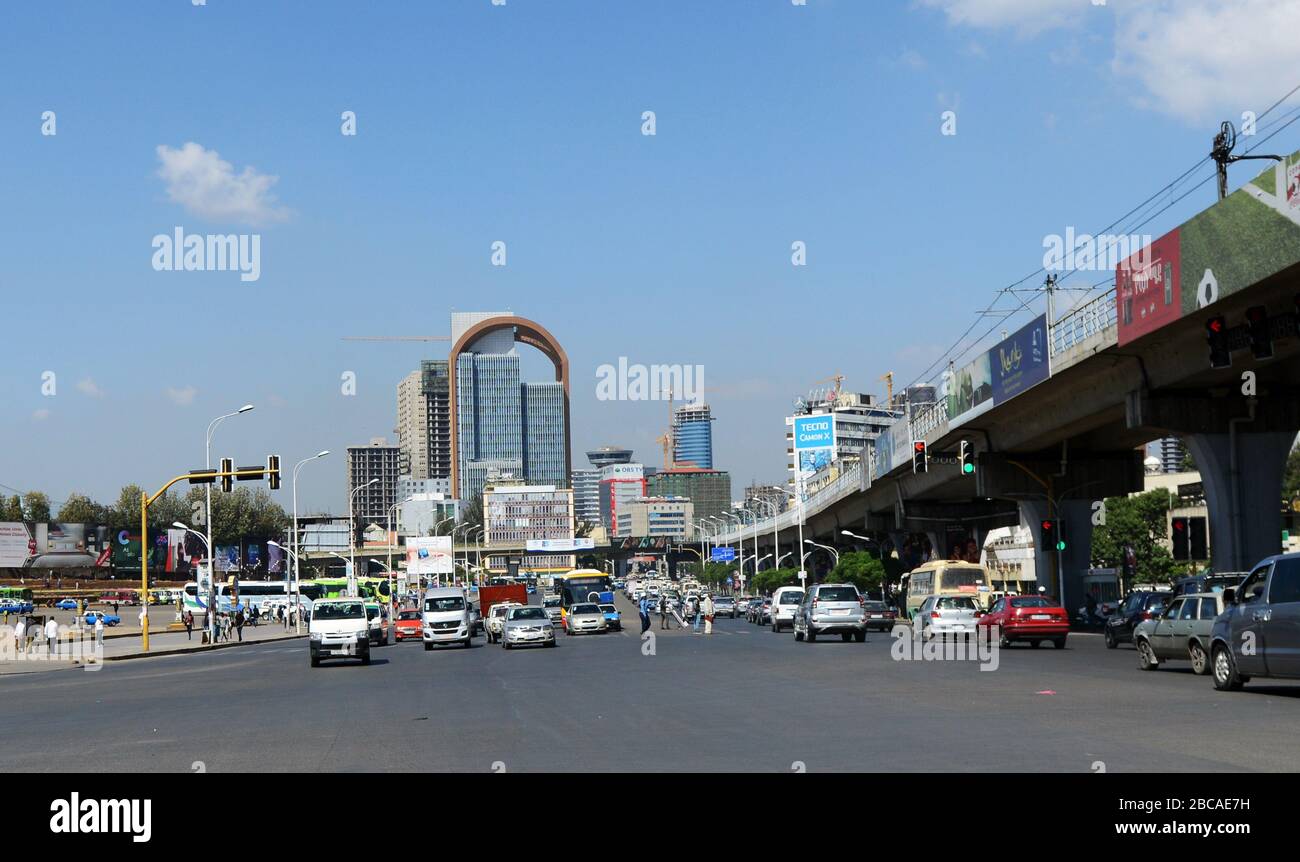 Addis Ababa's city center Stock Photo - Alamy
