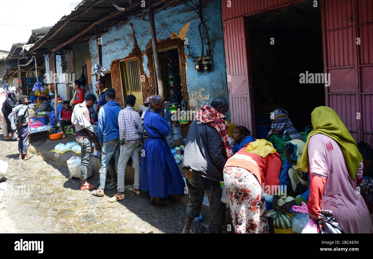 Ethiopian women selling butter at the Mercato market in Addis Ababa ...