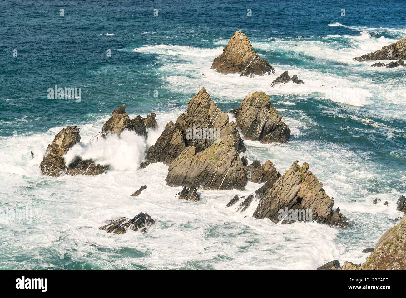 Spain, north coast, Galicia, Acantilados de Loiba, "El banco más bonito ...