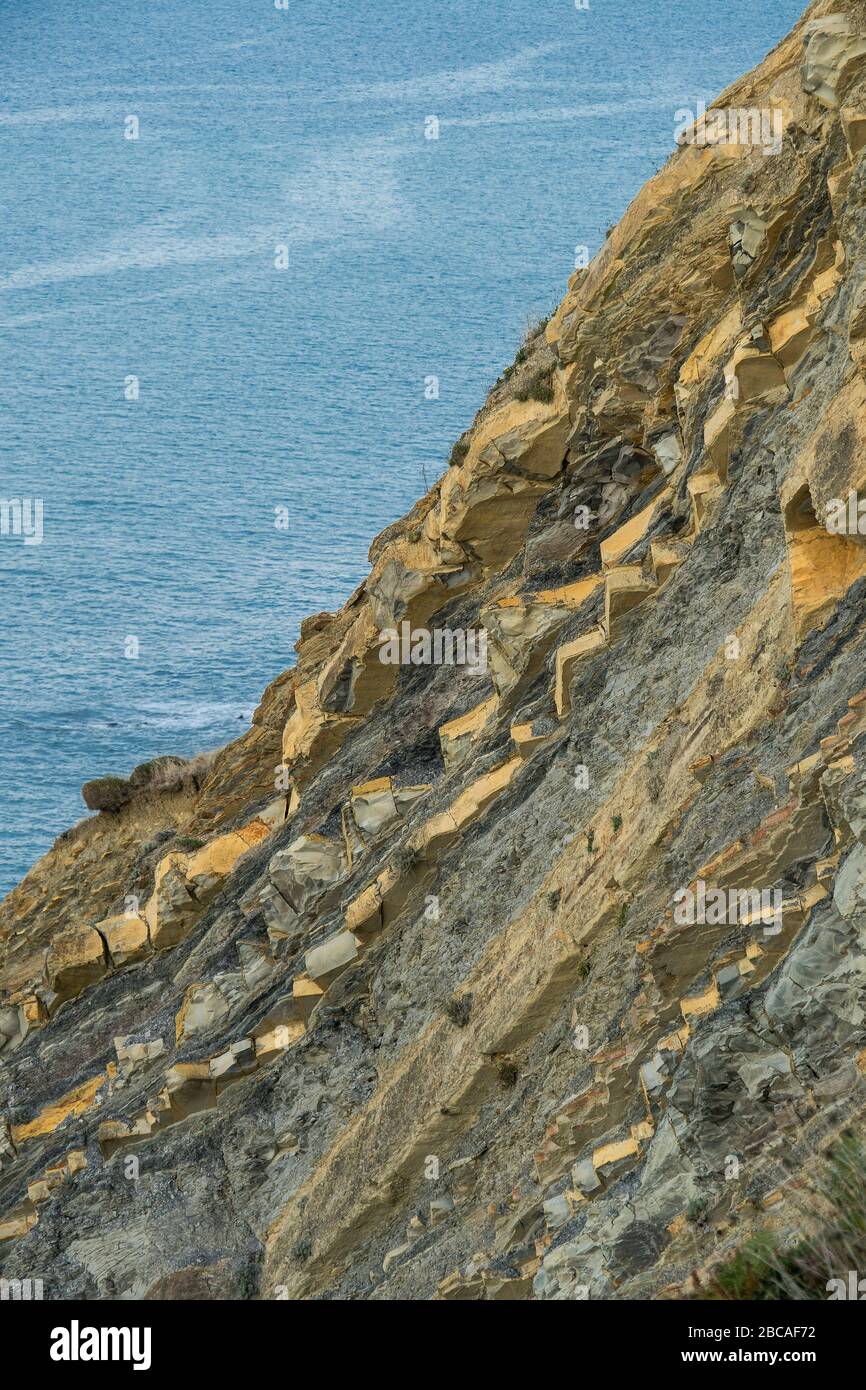 Spain, north coast, Basque Country, Flysch route, Unesco Geopark Stock ...