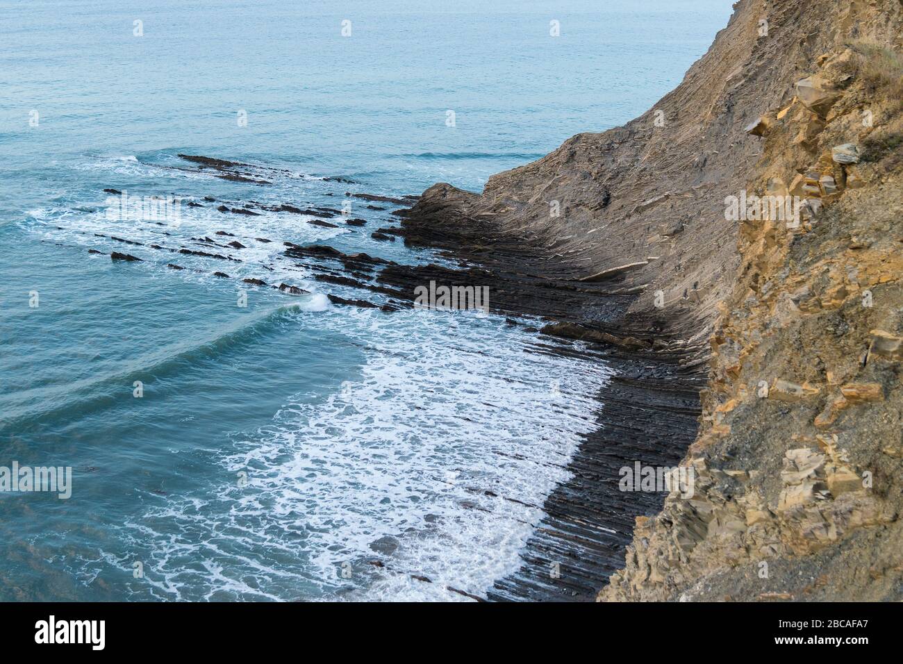 Spain, north coast, Basque Country, Flysch route, Unesco Geopark Stock ...