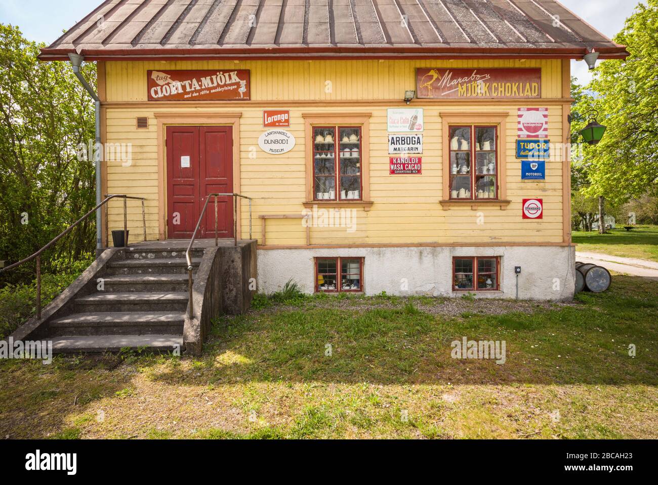 Sweden, Gotland Island, Dalhem, Dunbodi General Store Museum, exterior ...