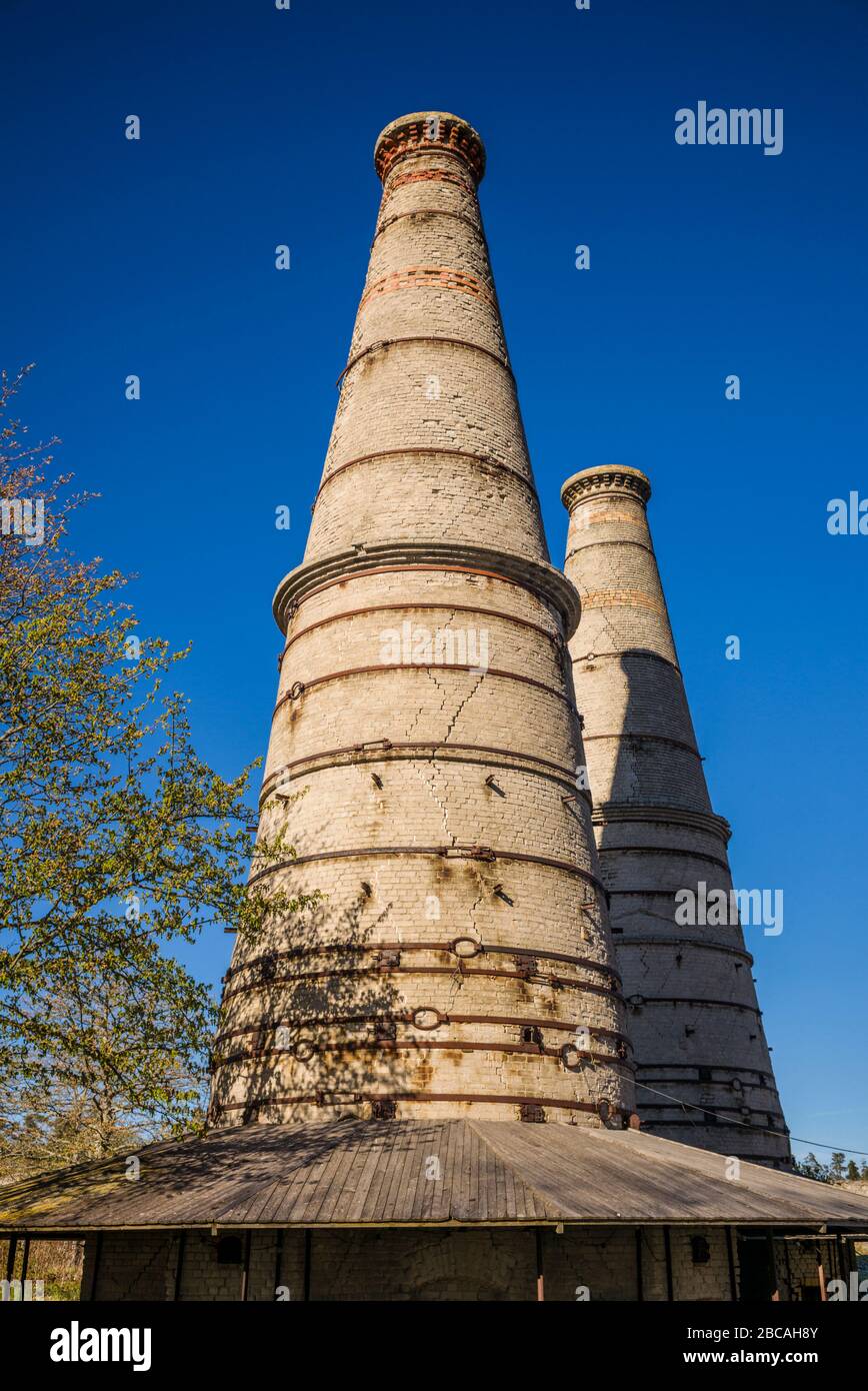 Sweden, Gotland Island, Bungenas, former chalk mine and military base ...