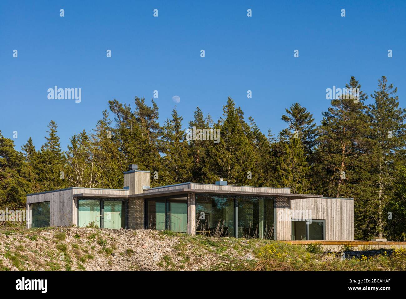 Sweden, Gotland Island, Bungenas, former chalk mine and military base ...