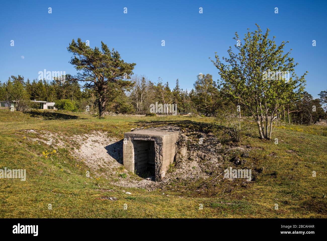 Sweden, Gotland Island, Bungenas, former chalk mine and military base ...