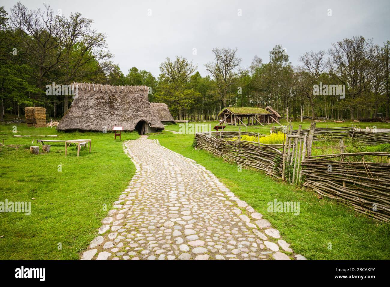 Sweden, Bohuslan, Tanumshede, Vitlycke Museum of the Bronze Age, Bronze Age farm Stock Photo - Alamy