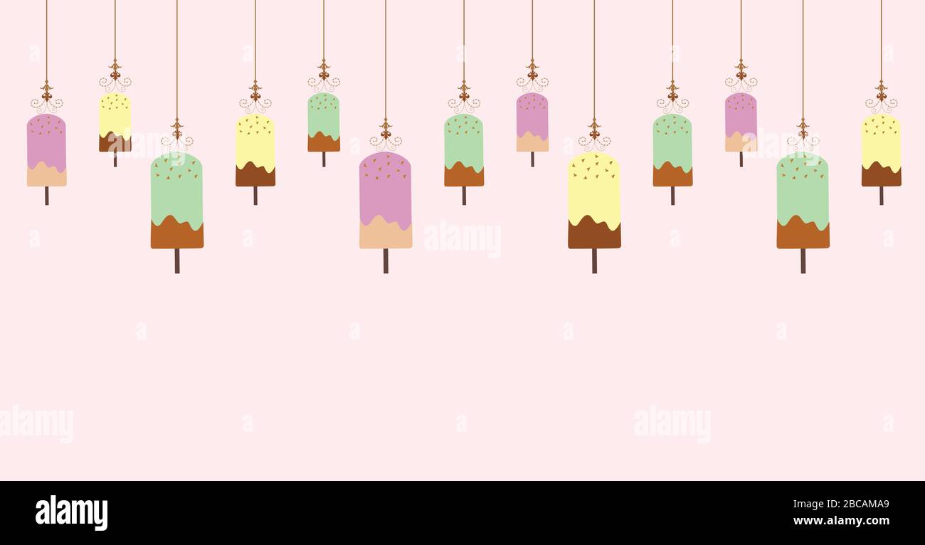horizontal banner with ice cream vector Stock Vector Image & Art - Alamy