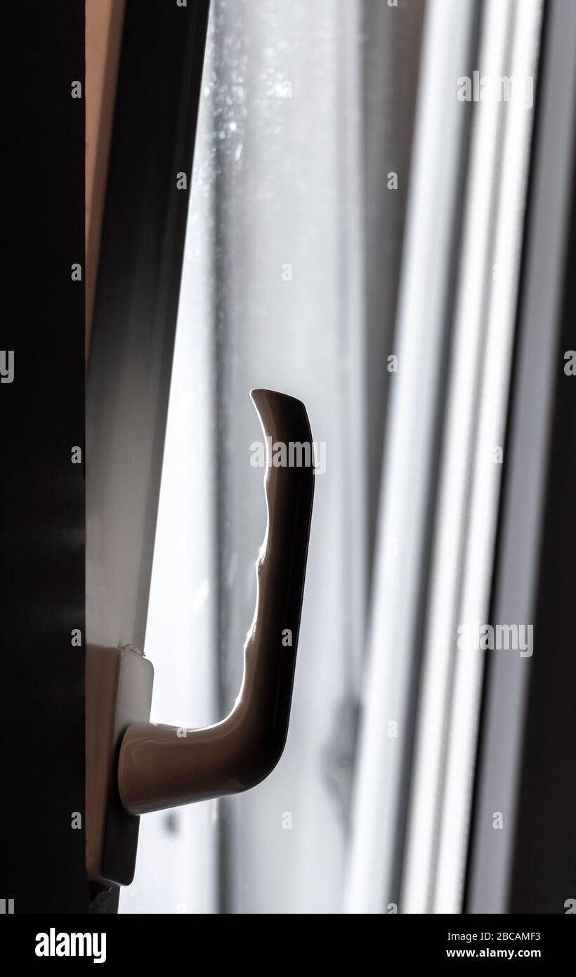 Open a large white plastic window close-up Stock Photo - Alamy