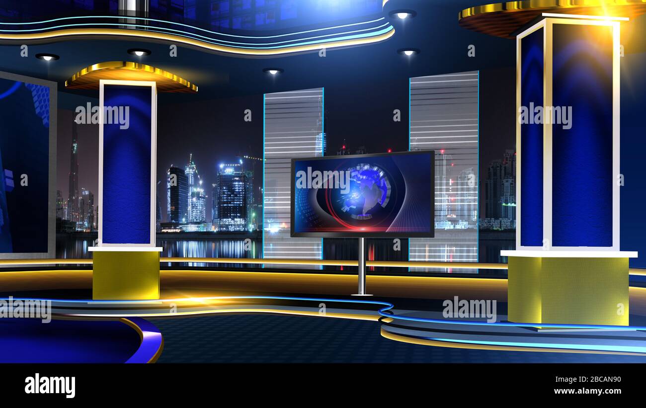 3D rendering Virtual set studio for chroma footage Realize your vision ...