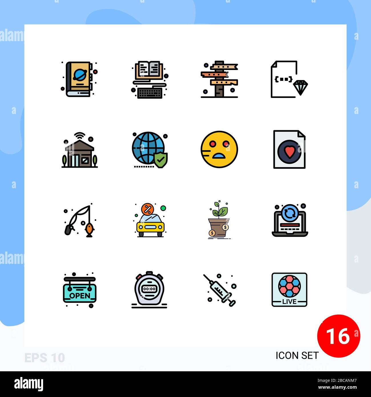 16 Creative Icons Modern Signs and Symbols of document, develop ...