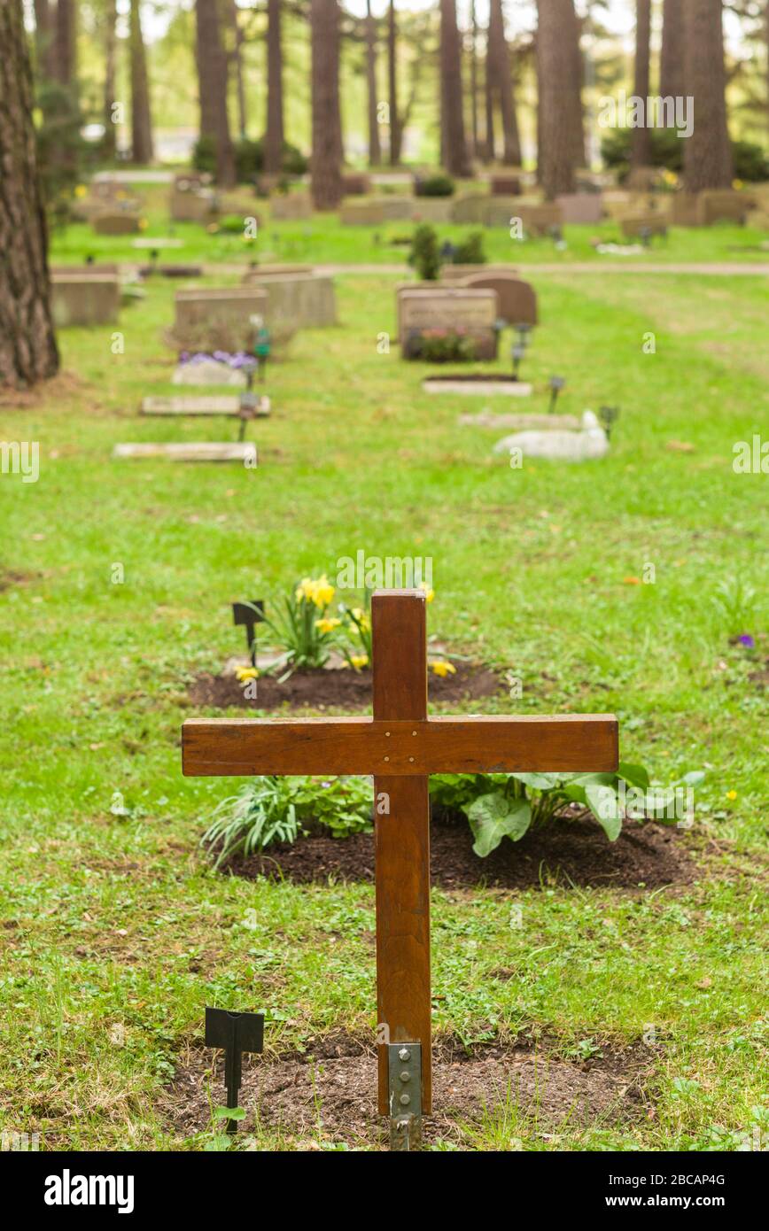 Sweden, Stockholm, Skogskyrkogarden Cemetery, details Stock Photo - Alamy