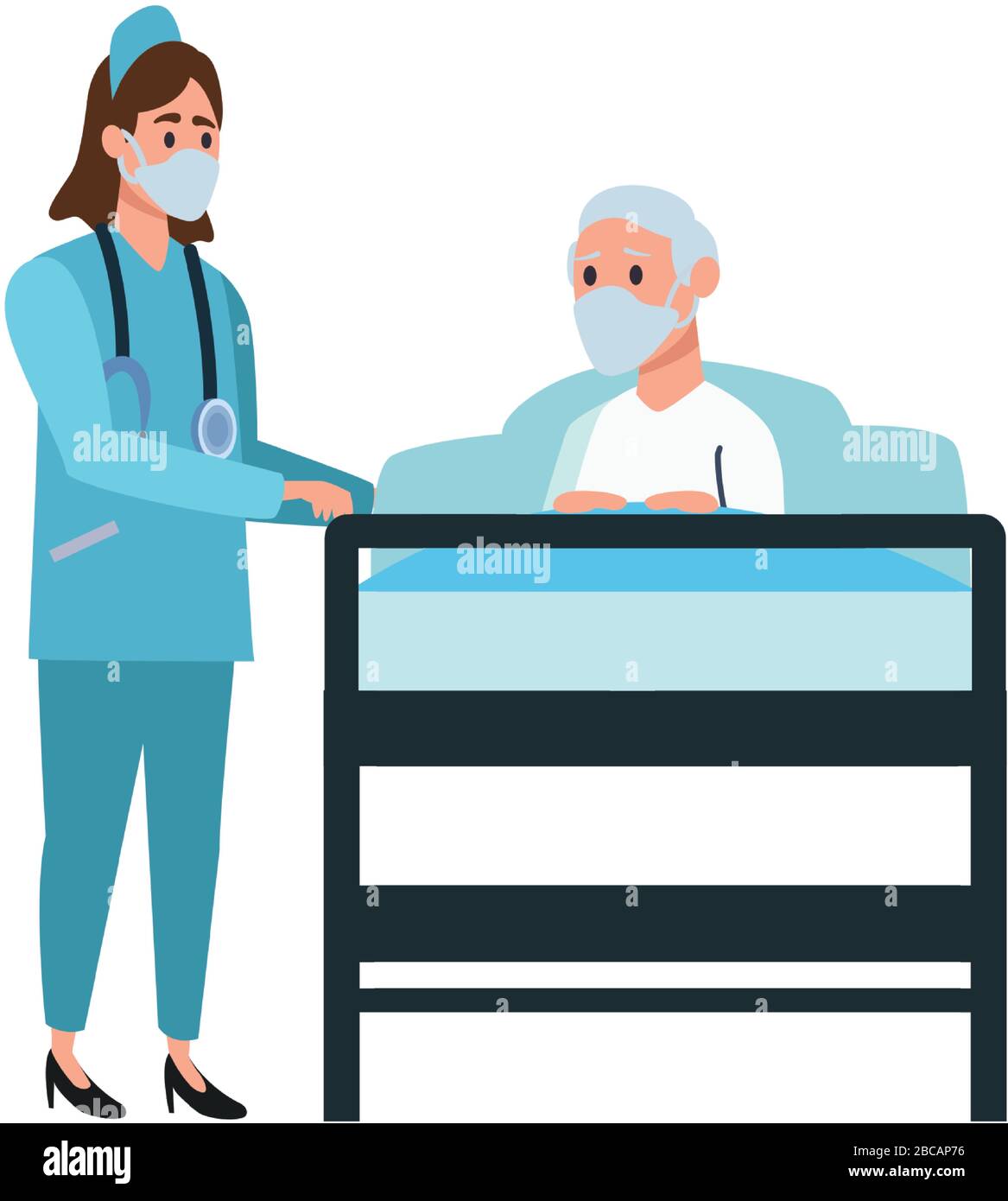 Senior woman in safety mask Stock Vector Images - Alamy