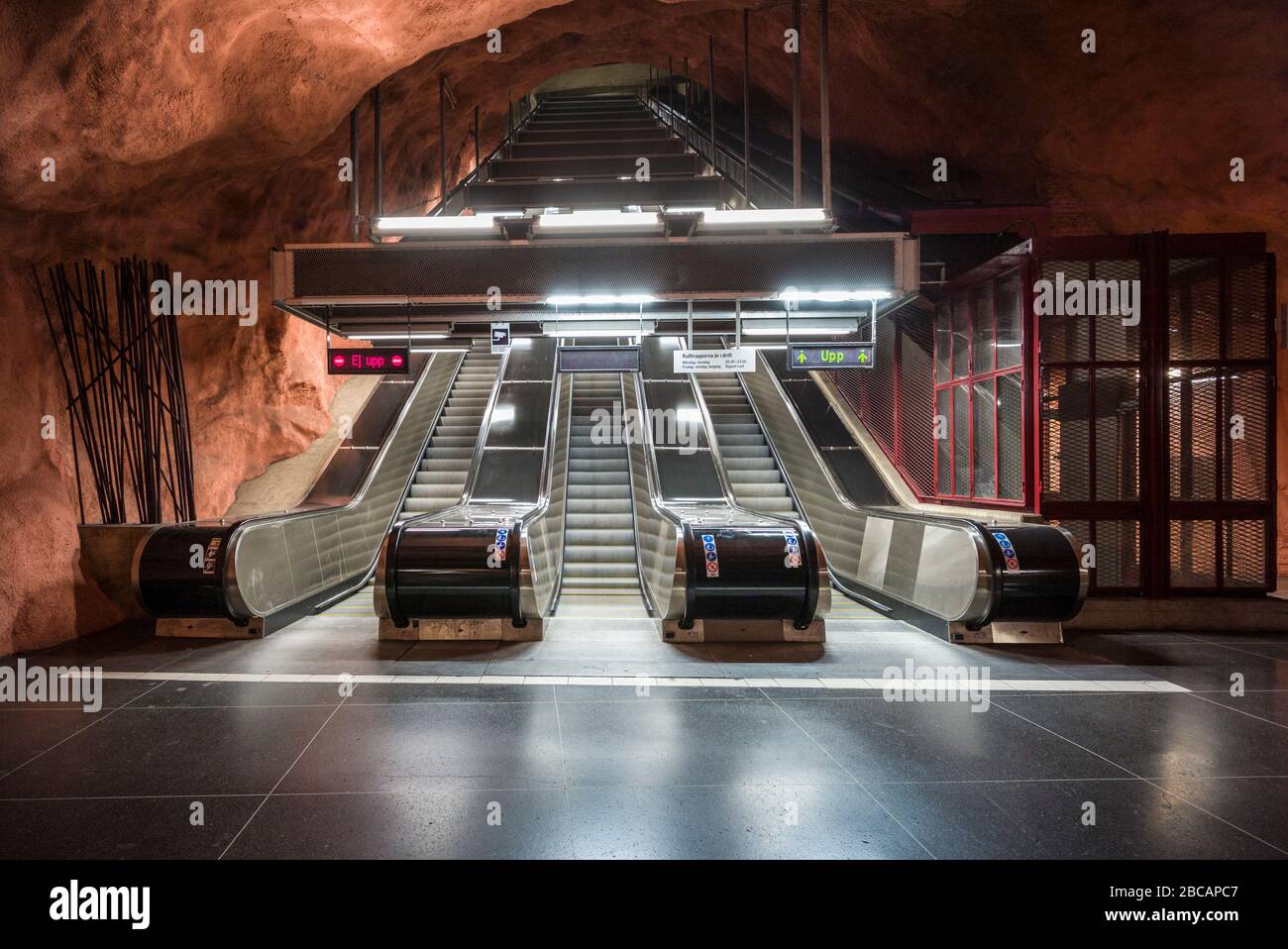 Sweden, Stockholm, Stockhom Underground Metro, Radhuset Station Stock ...