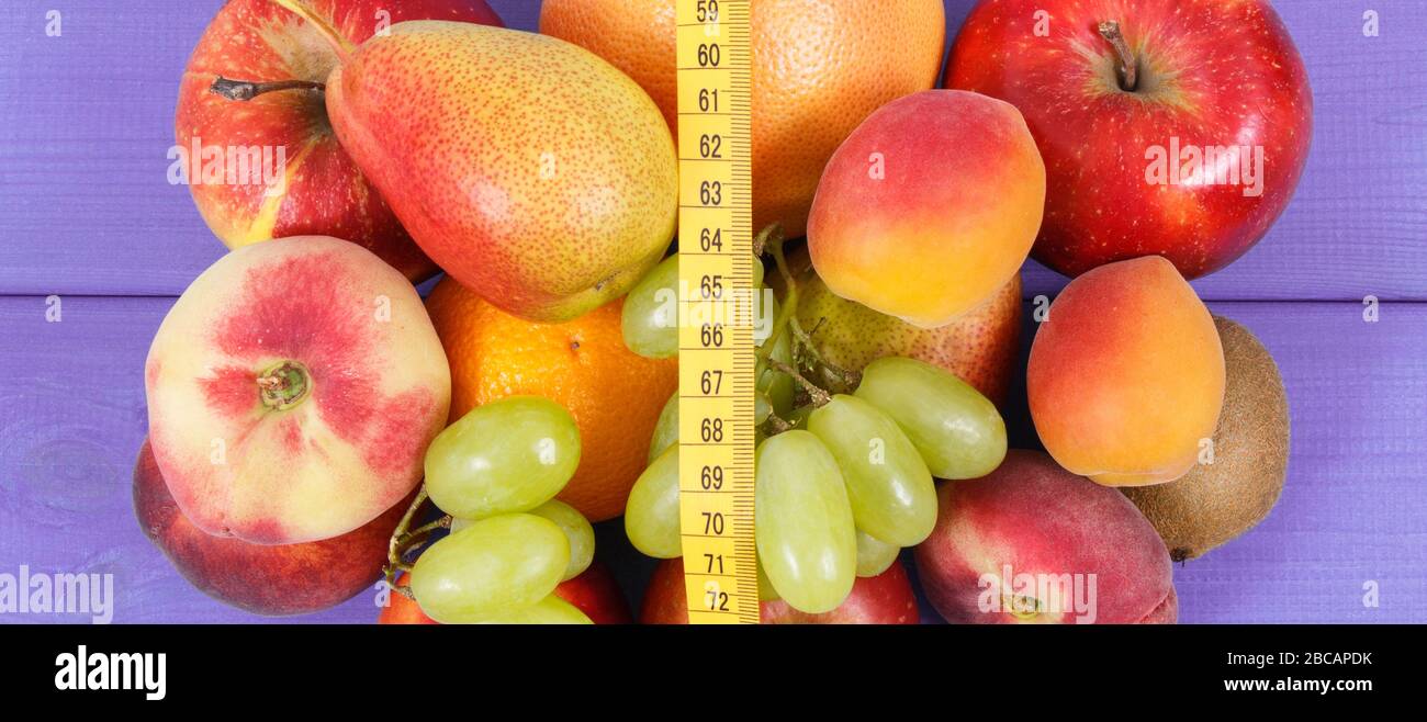 Centimeter with fresh nutritious food as source natural vitamins ...