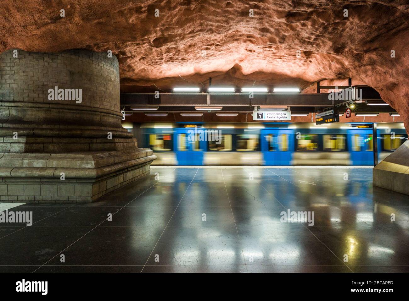 Sweden, Stockholm, Stockhom Underground Metro, Radhuset Station Stock ...