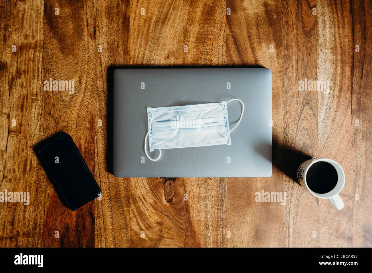 Work from home, remote work and self isolation concept. Workplace at ...