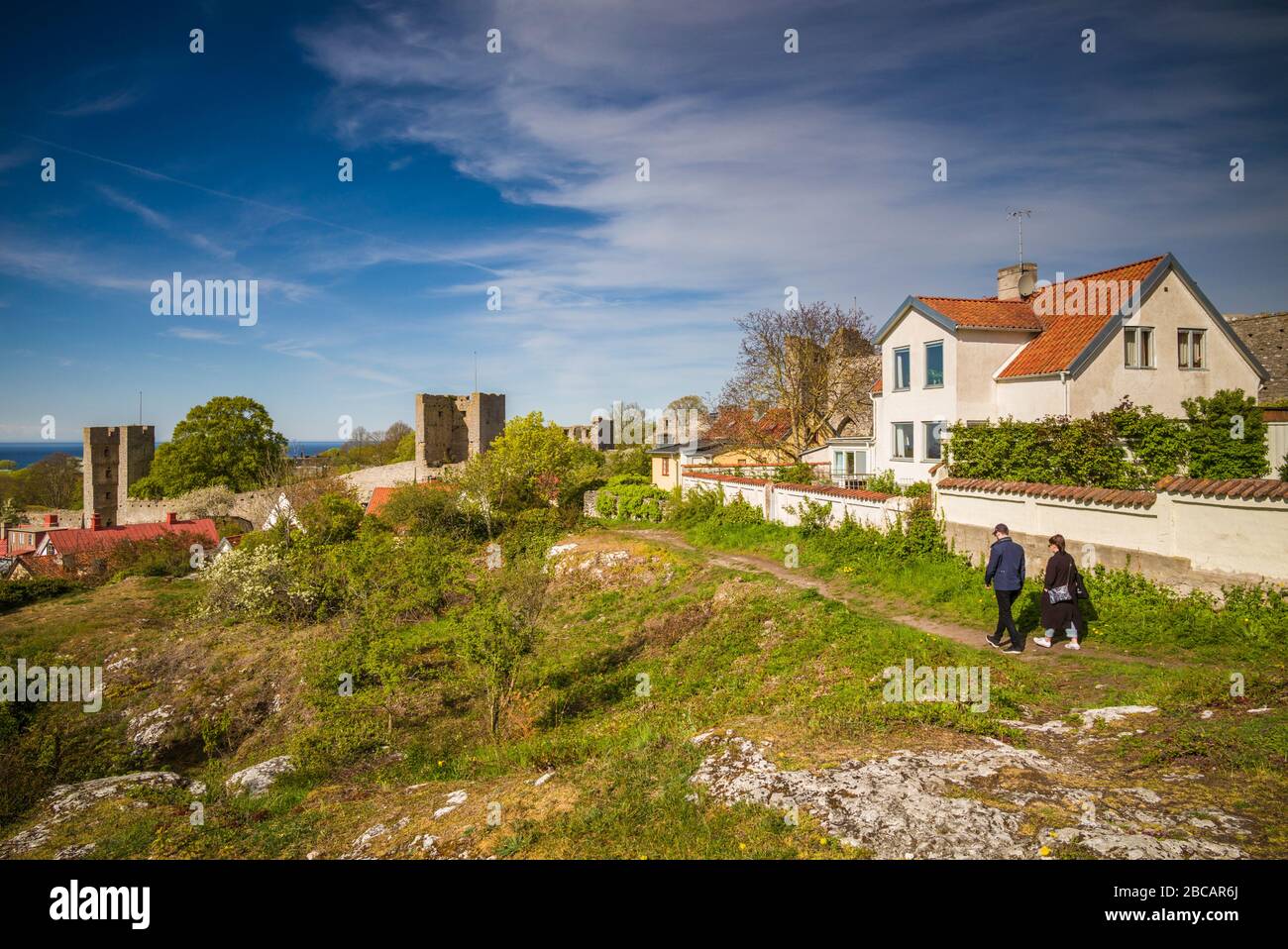 Sweden, Gotland Island, Visby, high angle city view Stock Photo - Alamy