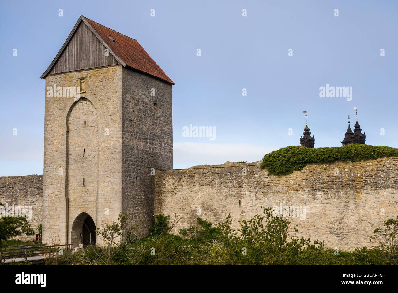 Sweden, Gotland Island, Visby, 12th century city wall, most complete ...