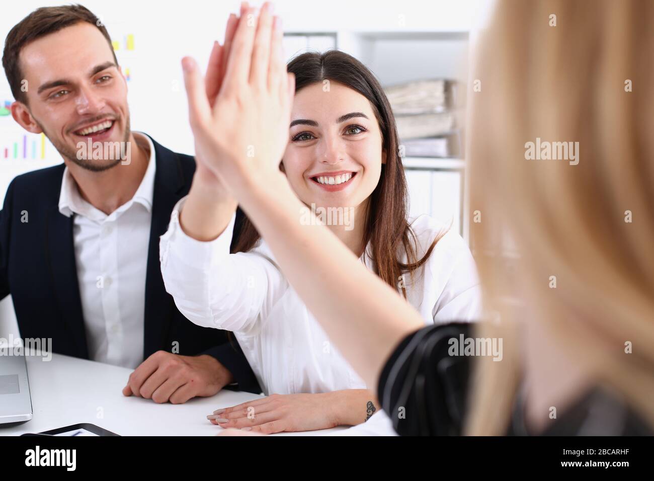 Group of joyful smiling happy people celebrate win Stock Photo - Alamy