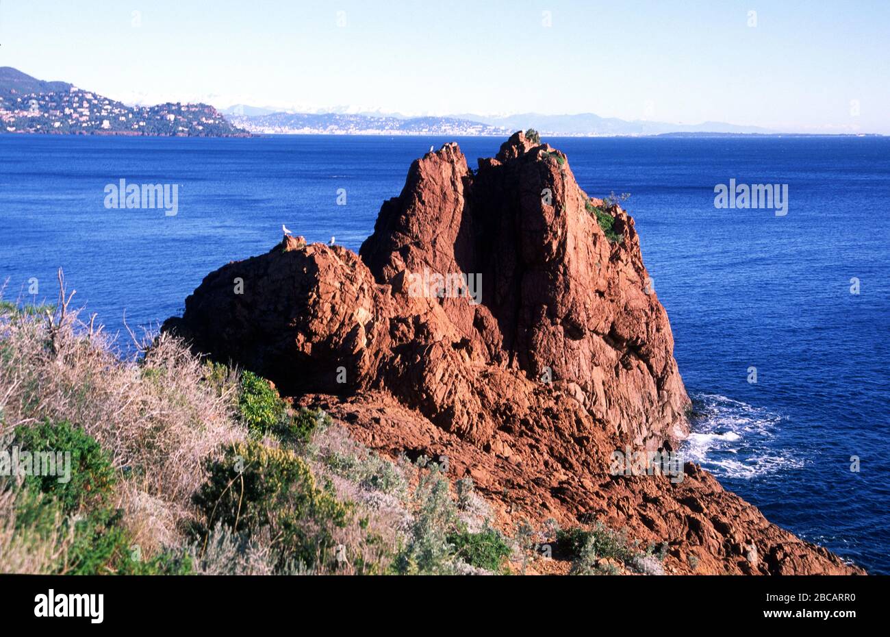 The red rocks of theEsterel Golden Cornice France Provence Stock Photo ...