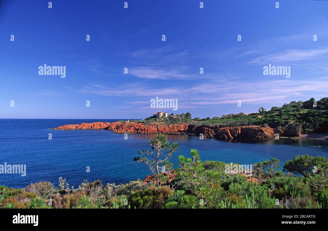 The red rocks of theEsterel Golden Cornice France Provence Stock Photo ...