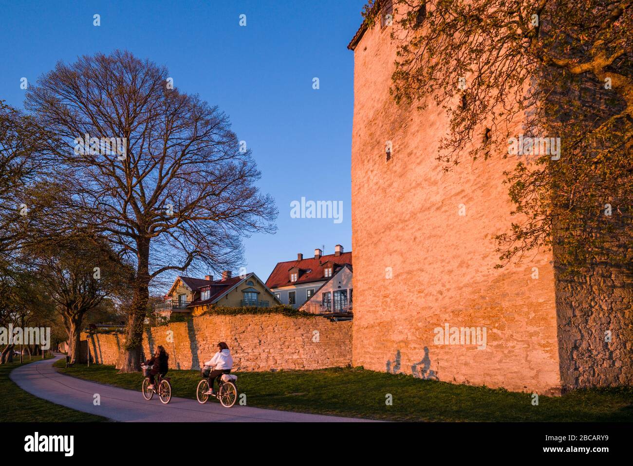 Sweden, Gotland Island, Visby, 12th century city wall, most complete ...