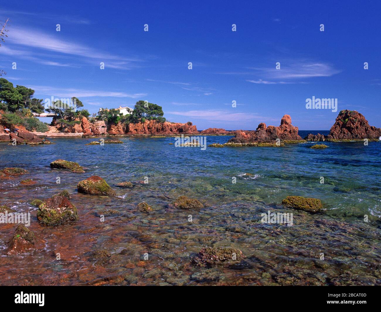 The red rocks of theEsterel Golden Cornice France Provence Stock Photo ...