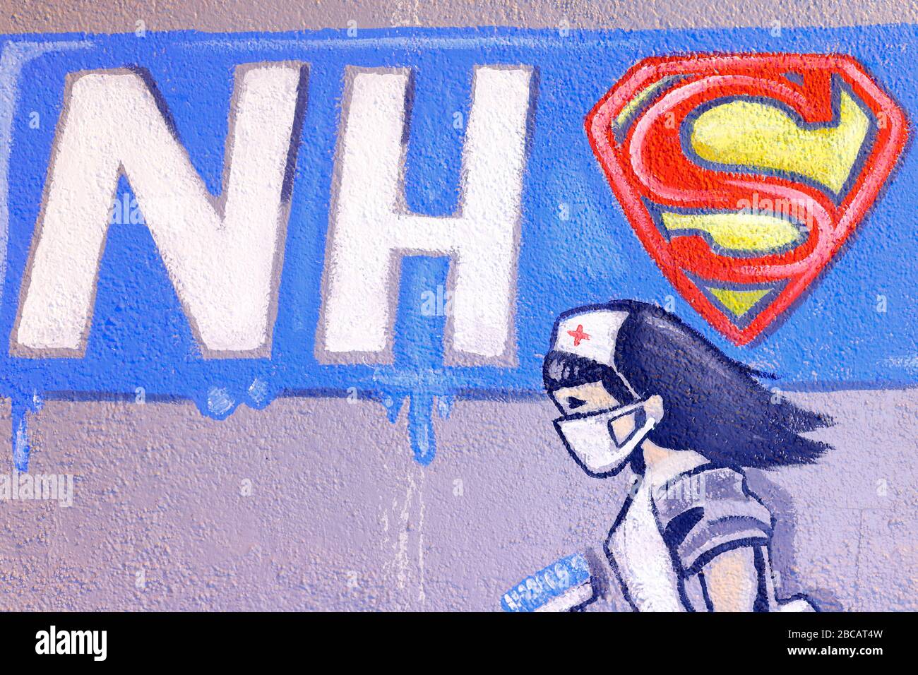 NHS murals in Pontefract by local artist Rachel List Stock Photo - Alamy