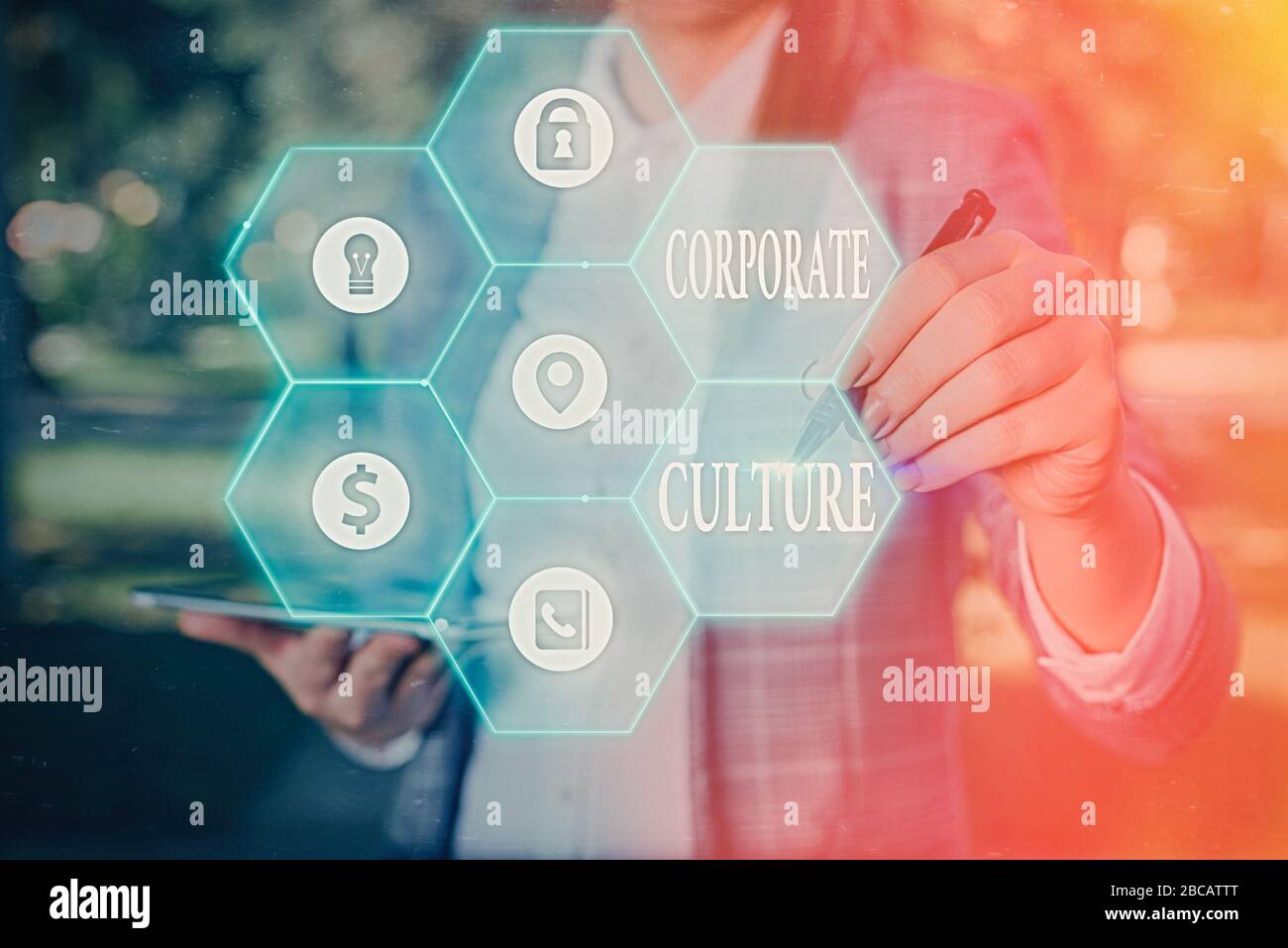 Writing note showing Corporate Culture. Business concept for pervasive ...