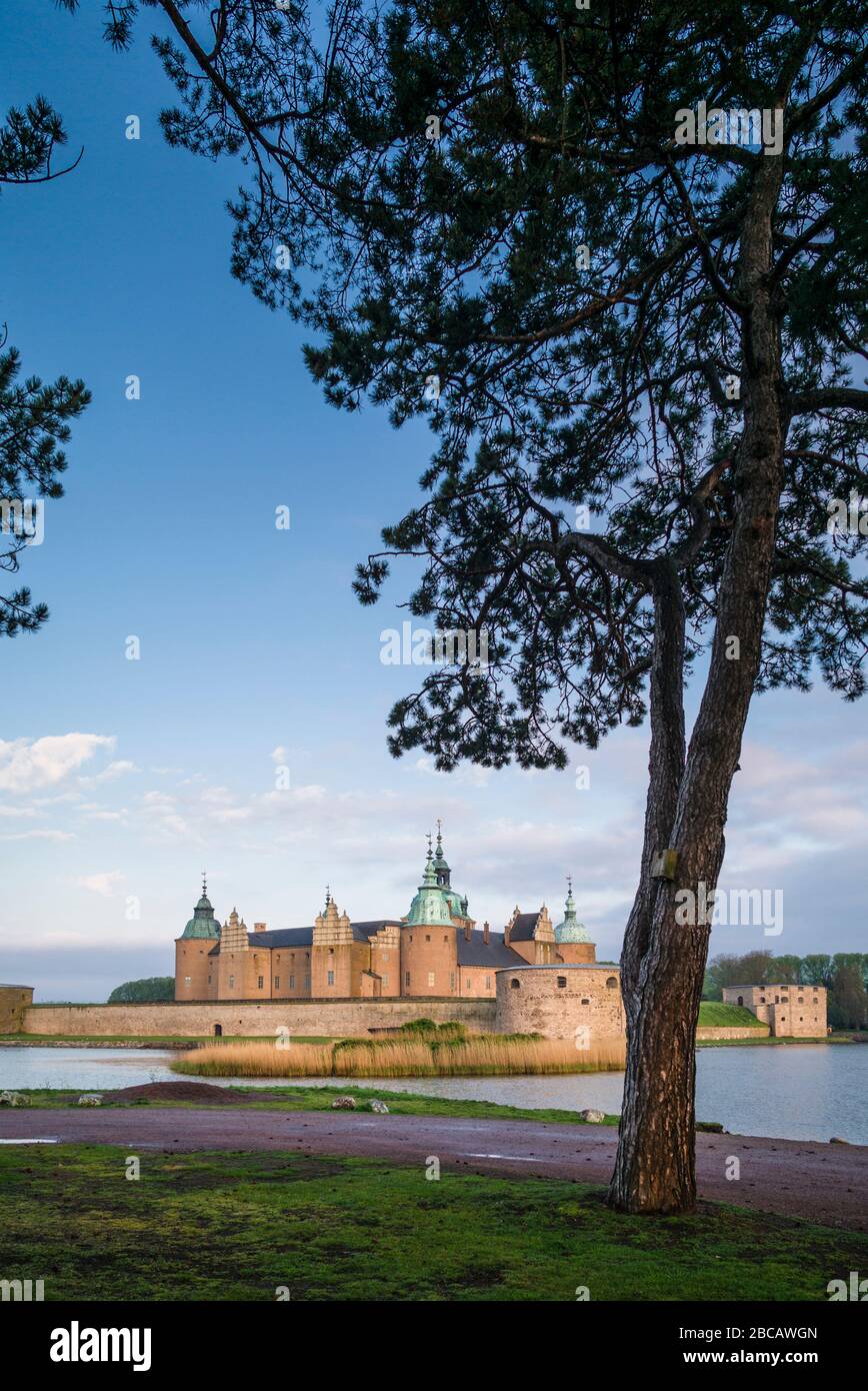 Sweden, Southeast Sweden, Kalmar, Kalmar Slott castle, dawn Stock Photo ...