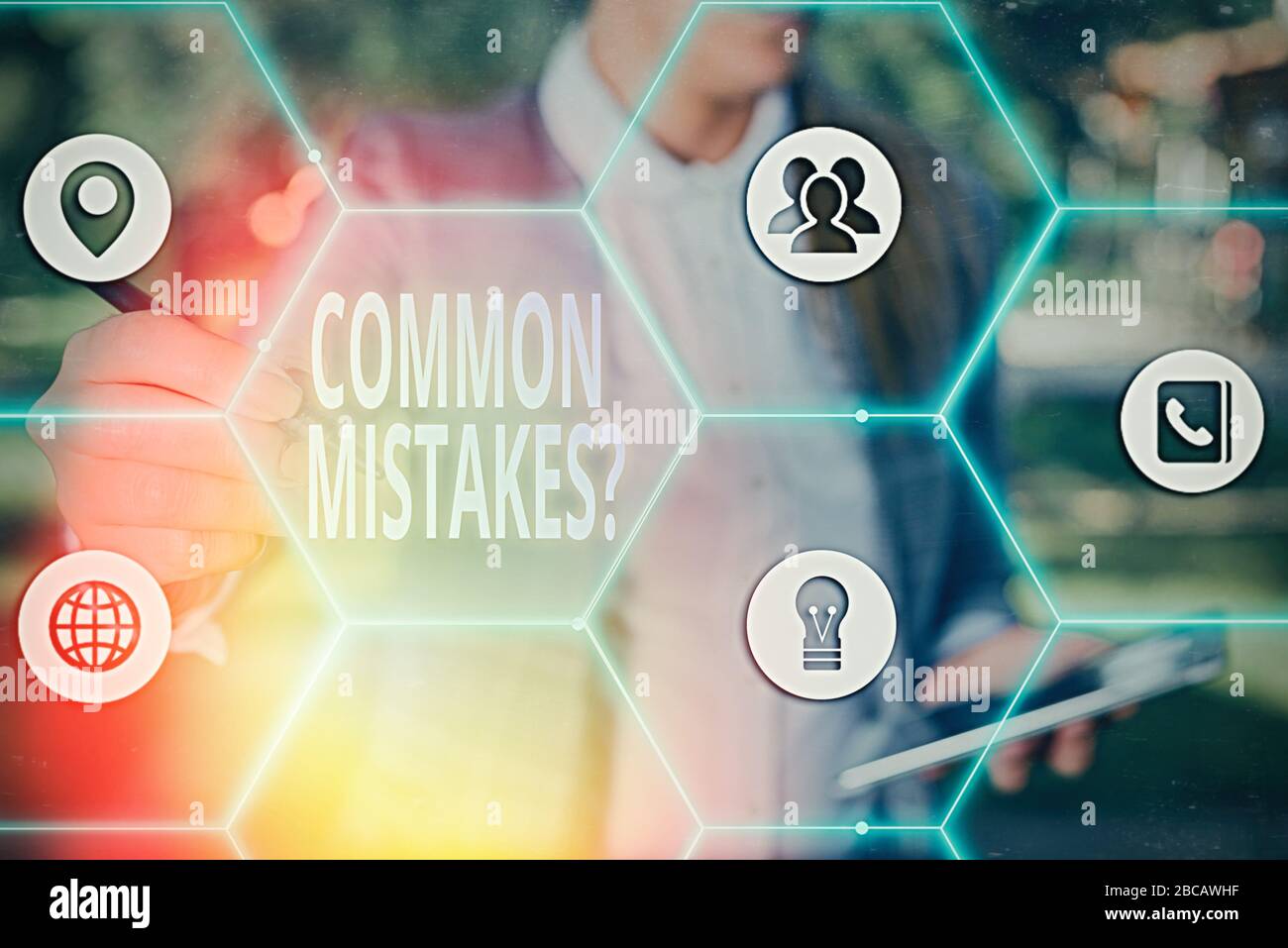 Writing note showing Common Mistakes question. Business concept for ...